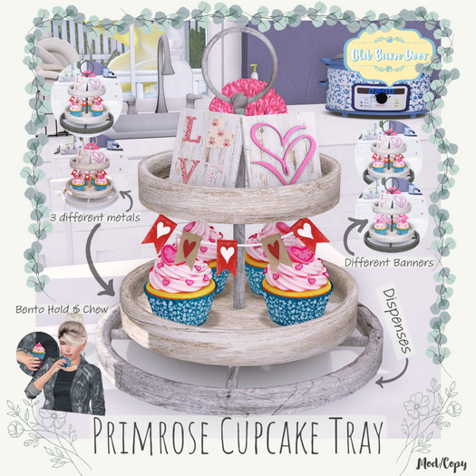 Second Life Marketplace {obd} Primrose Cupcake Tray